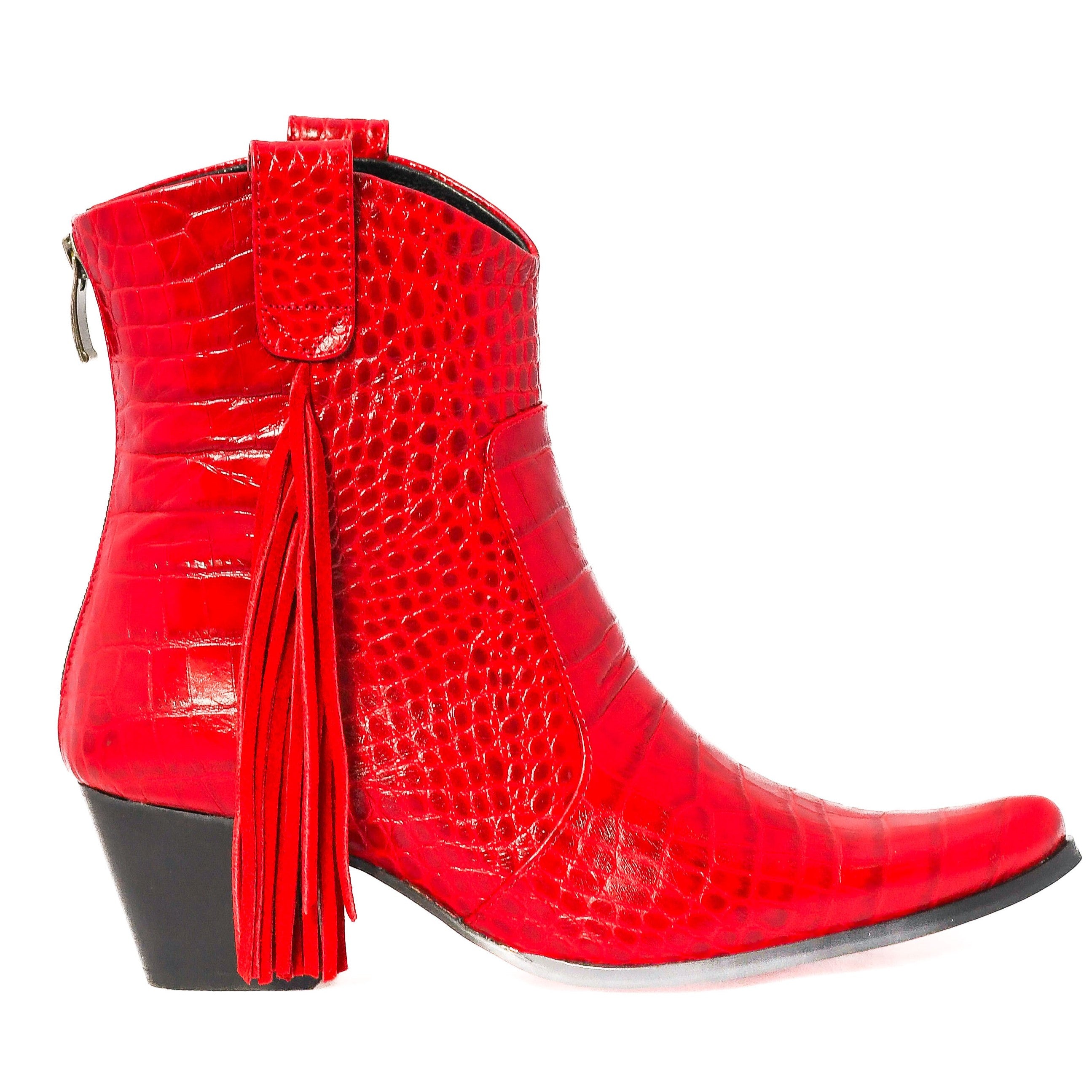 Sydney Red Fringe Bootie – Rockwell Tharp