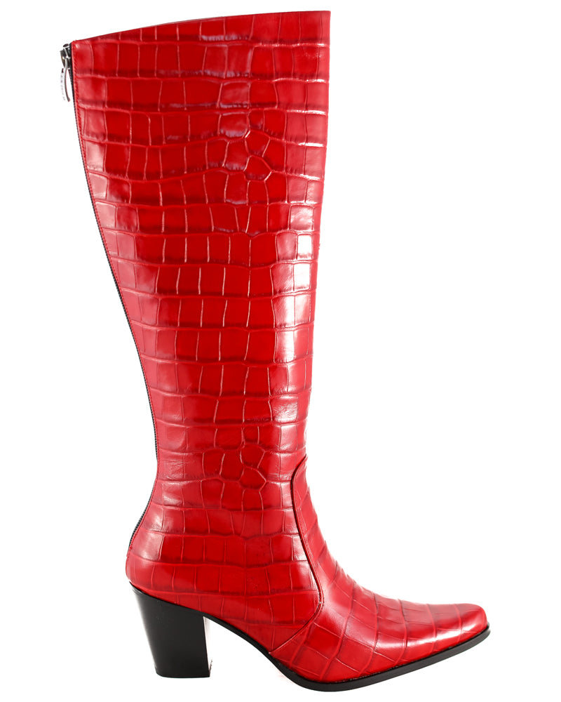 Sydney Red Alligator Knee High – Rockwell Tharp